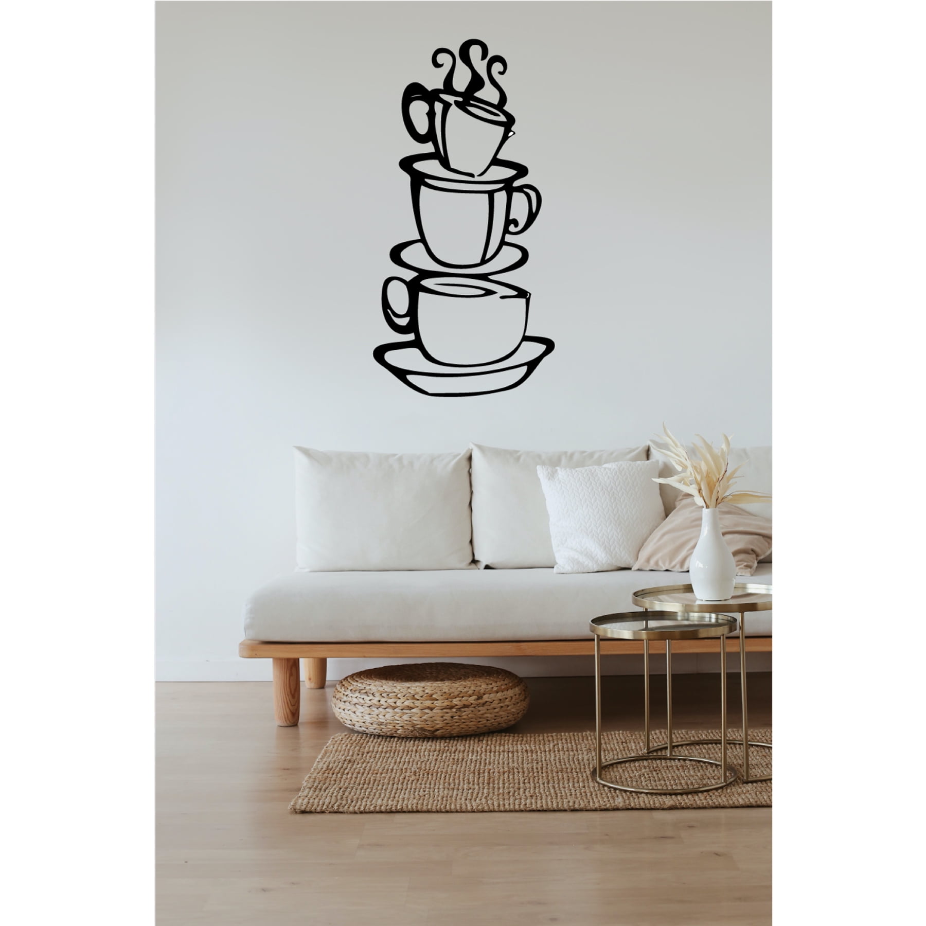 Coffee Cup Wall Decal - Removable Peel & Stick Vinyl Art for Kitchen ...