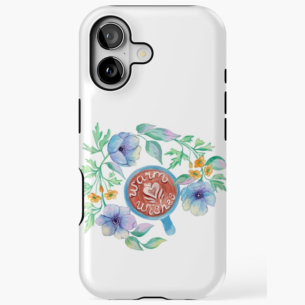 Coffee Cup Wreath Holiday Warm Design for iPhone 17 11 12 13 14 15 16 ...