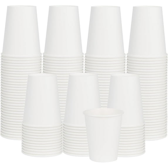 Coffee Cups 8 oz 400 Pack, Disposable Paper Cups 8 oz, White Paper Hot ...