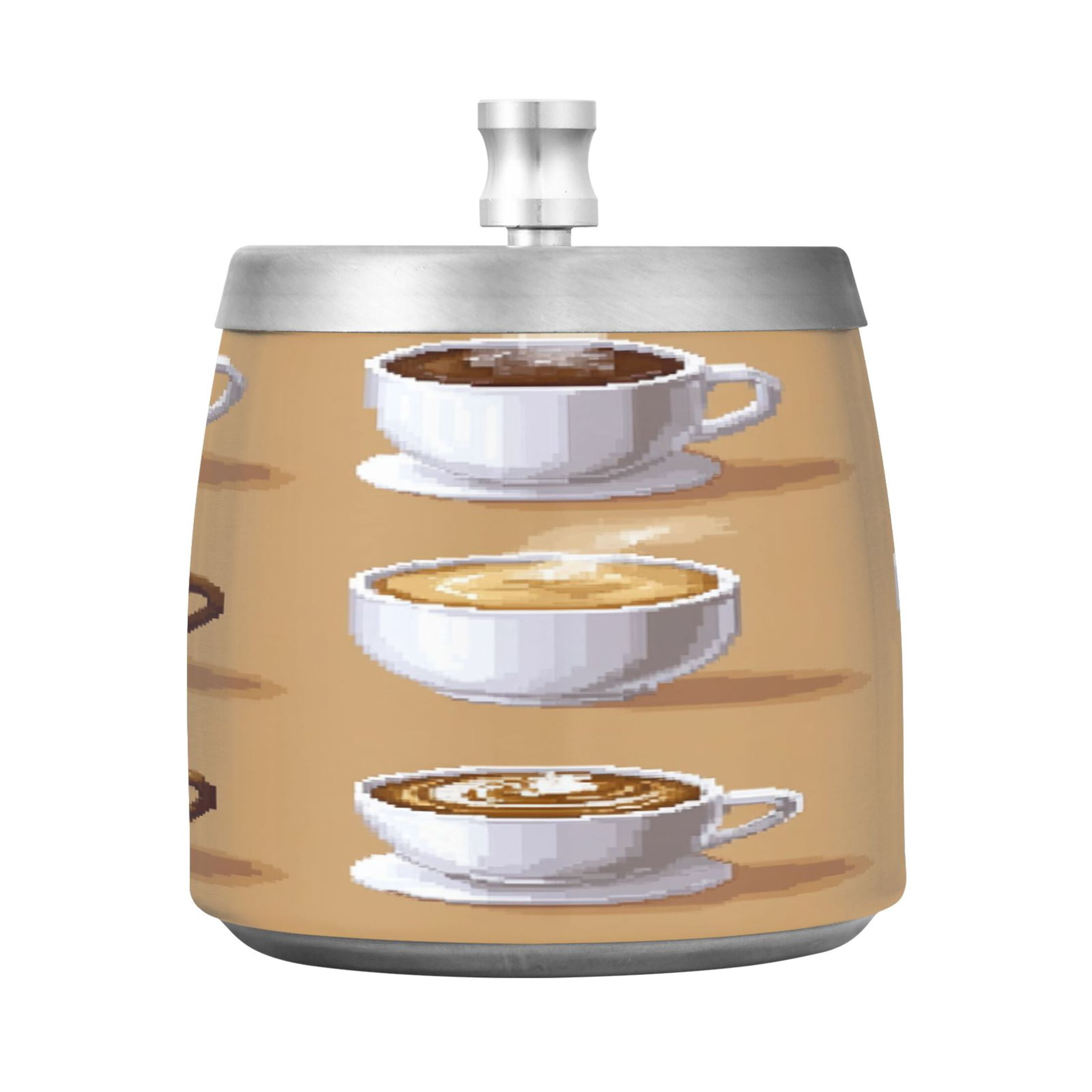 Coffee Cups Pattern Design Detachable Stainless Steel Ashtray with Odor ...
