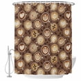 Coffee Cups Shower Curtain for Bathroom, Country Coffee Beans Latte ...