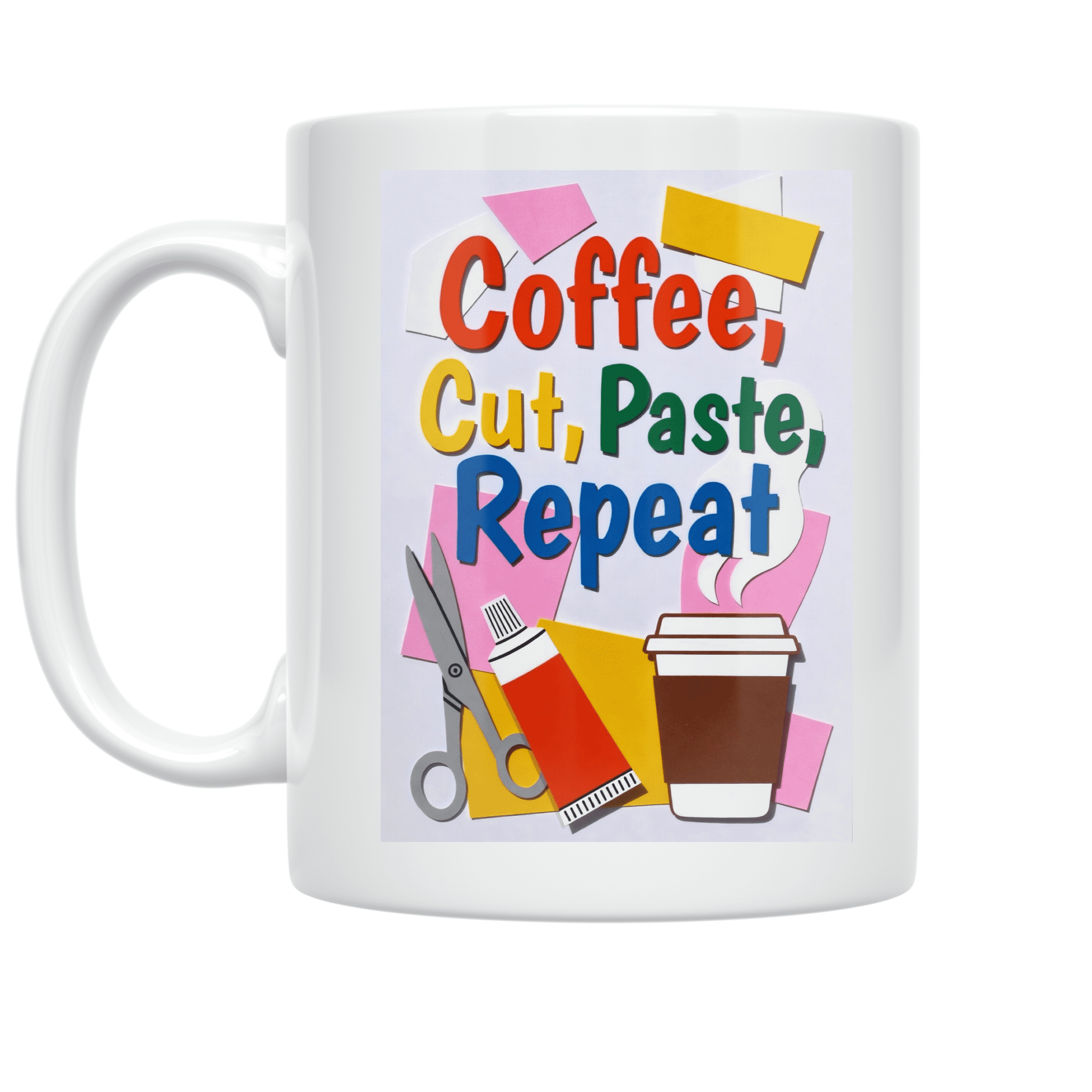 Coffee Cut Paste Repeat - Zine Maker Enthusiast - 11 oz Ceramic Coffee ...