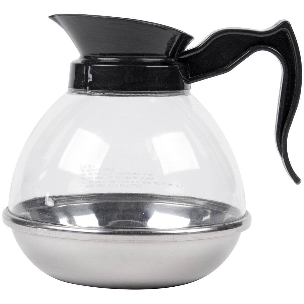 Coffee Decanter - Glass Coffee Pot with Stainless Steel Bottom and ...