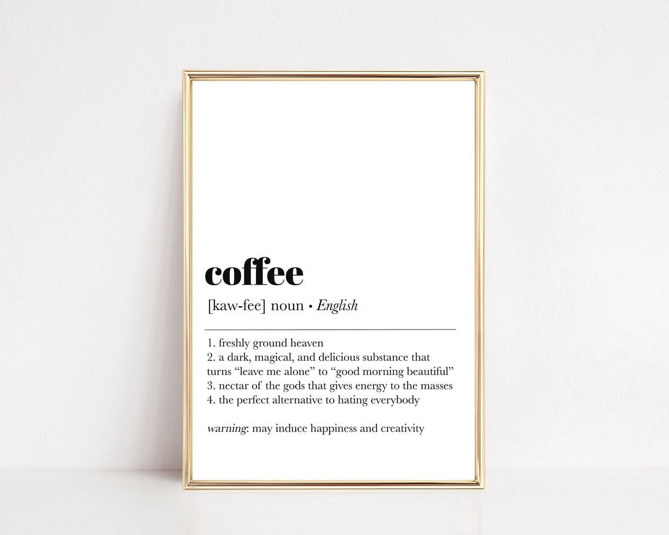 Coffee Definition Coffee Bar Printable Coffee Bar Art Coffee Print ...