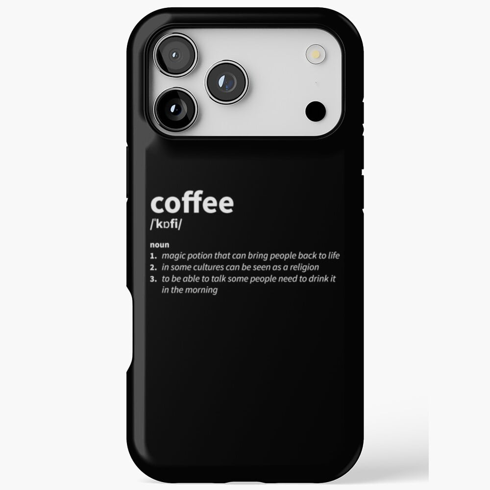 Coffee Definition Minimal Typography Art Phone Case Compatible iPhone ...