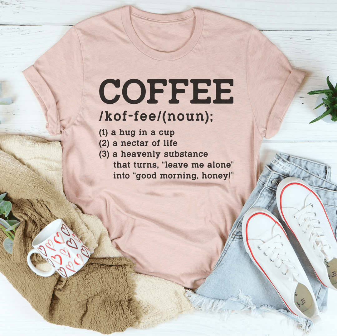 Coffee Definition Tee Athletic Heather S Peachy Sunday T-Shirt ...