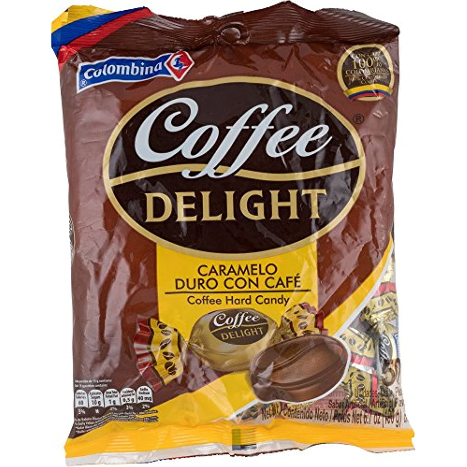 Colombina Coffee Delight Hard Candy, 1 Pack, 100% Real Coffee, Low Calorie and Sugar ...