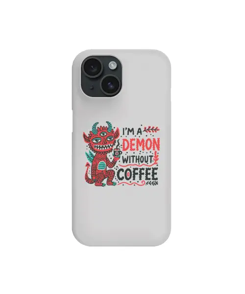 Coffee Demon Funny Morning Drink Cute Phone Case for iPhone 16 15 14 13 ...