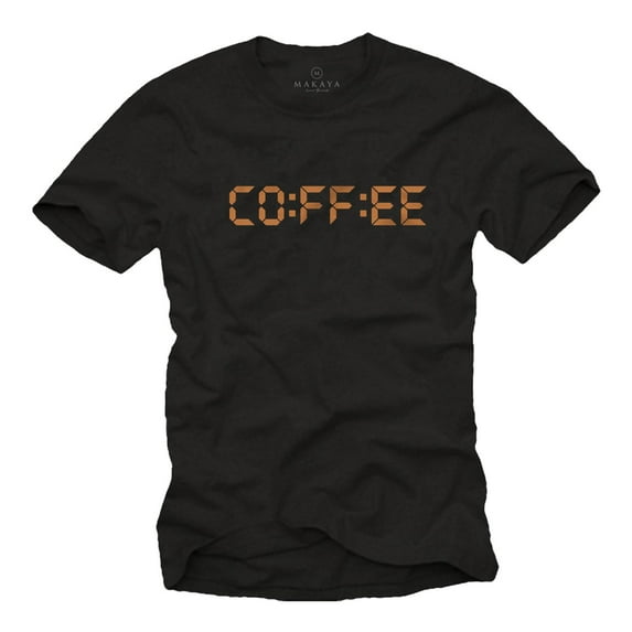 Coffee Digital Clock Retro Typography Caffeine Lover Tee – Unisex Cotton T-Shirt, Sizes S-5XL ...
