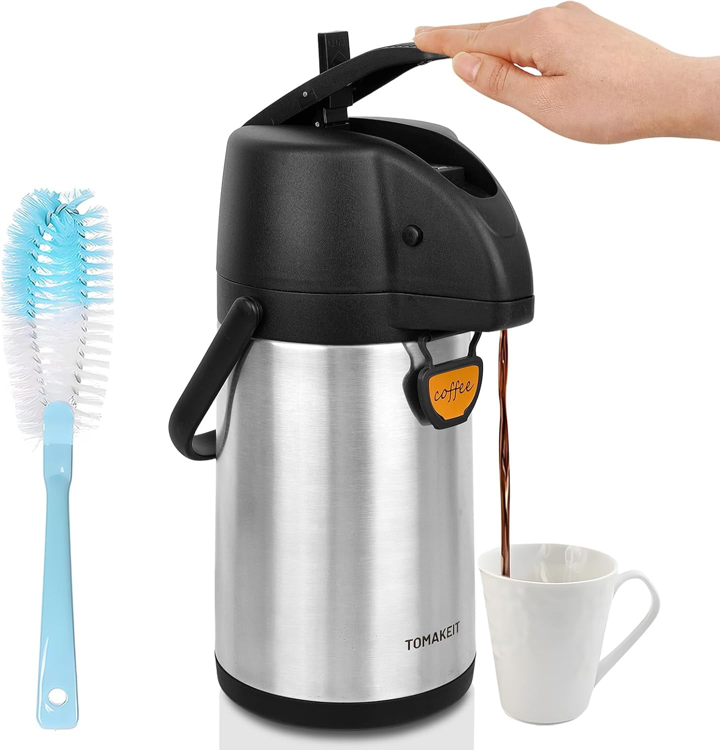 Coffee Dispenser Thermal with Pump, Insulated Stainless Steel Large ...