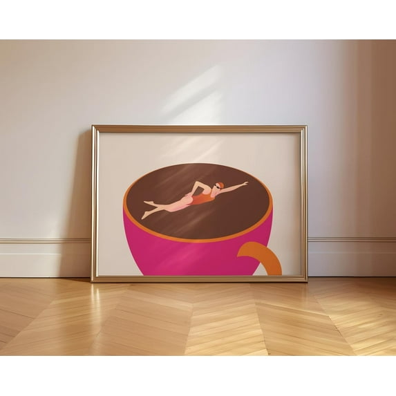 Coffee Diver Art Poster Trendy Kitchen Wall Decor, 12x18 UNFRAMED ...