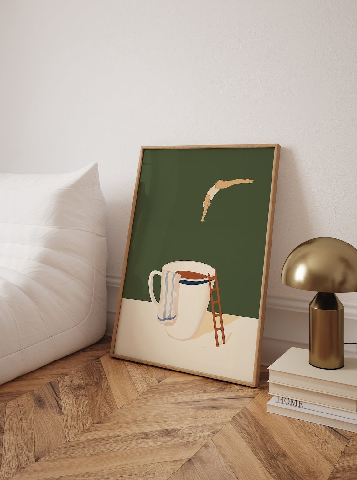 Coffee Diver Poster, Coffee Lover Kitchen Decor, Unframed Paper Poster ...