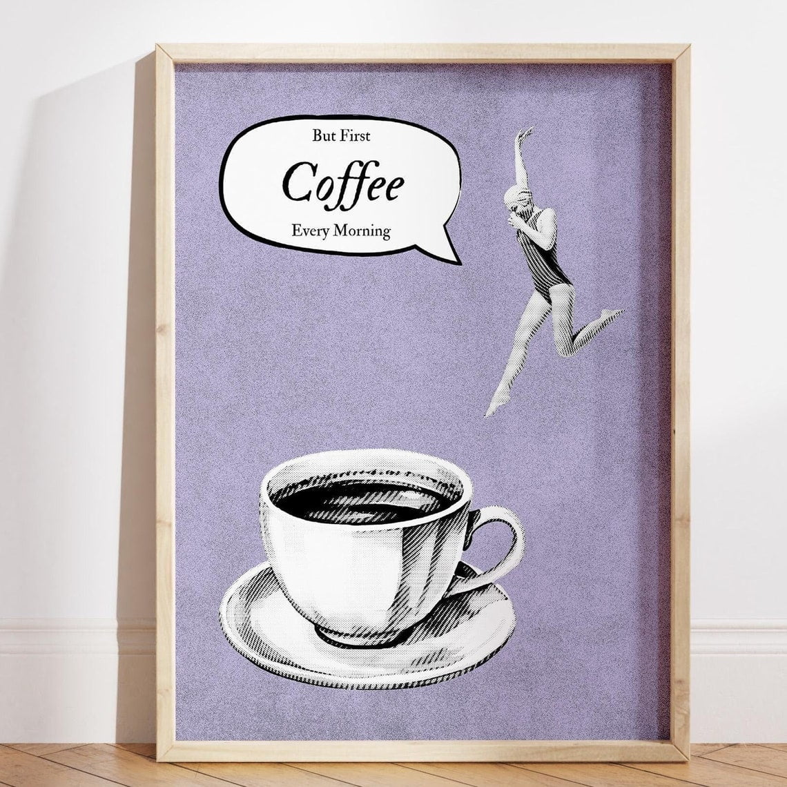 Coffee Diver Poster Print, But First Coffee Poster, Coffee Lover Gift ...
