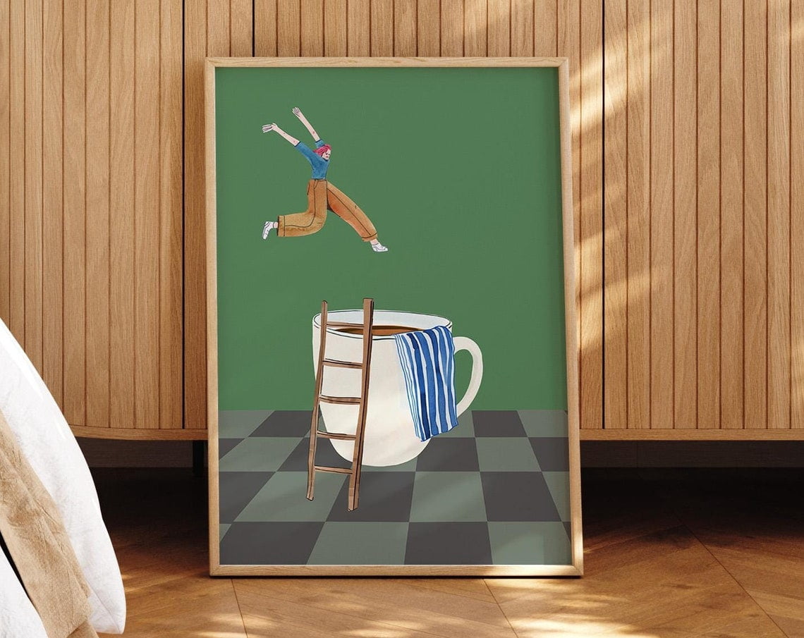 Coffee Diver Poster Print, Good Morning Coffee Poster, Coffee Lover ...