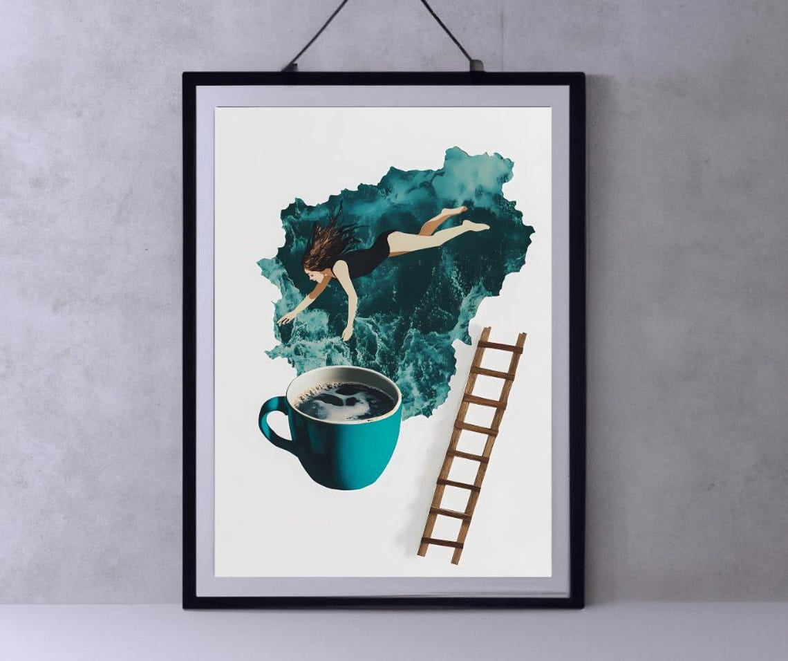 Coffee Diver Poster Print, Good Morning Coffee Poster, Coffee Lover ...