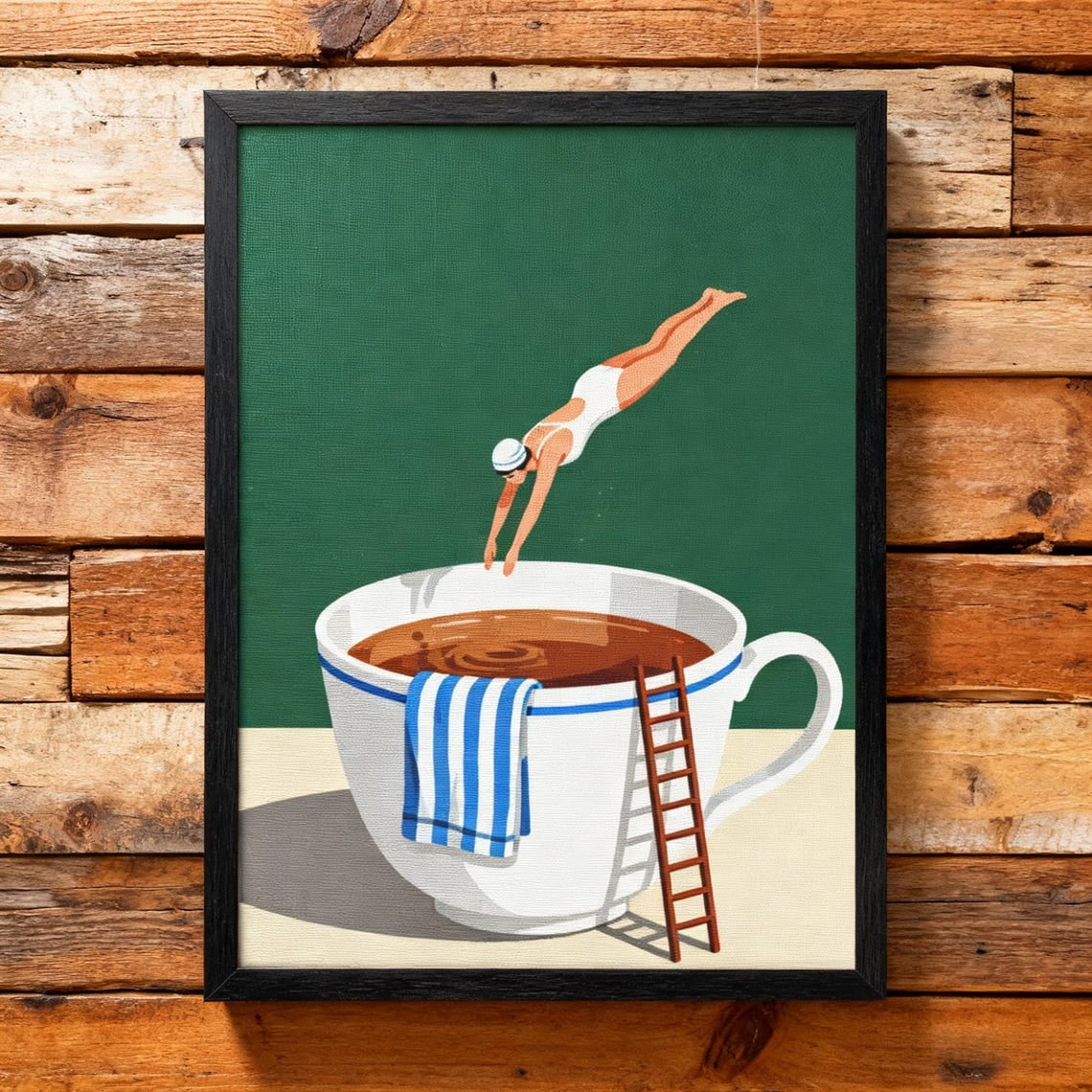 Coffee Diver Print, Coffee Lover Kitchen Decor Home Decor #14, Unframed ...