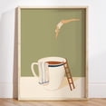 Coffee Diver Print: Mid-Century Modern Kitchen Art Home Decor Office ...