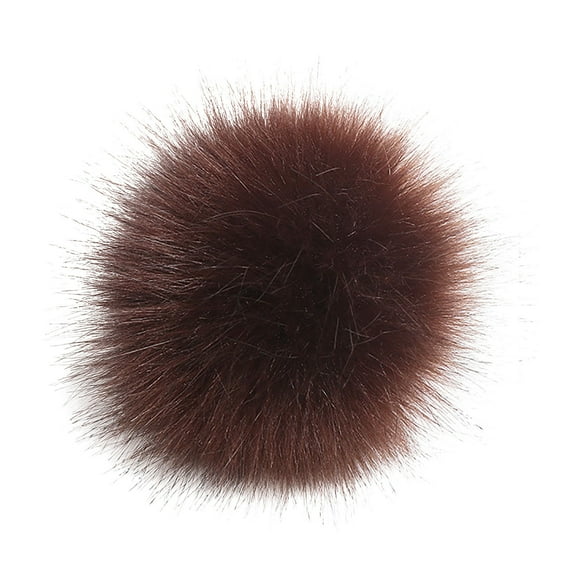 Coffee Diy Knitting Hat Accessory Faux Fur Pompom Ball With Button Soft ...