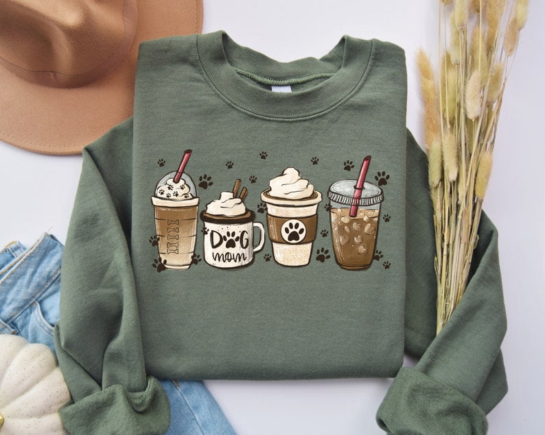 Coffee Dog Mom Sweatshirt, Mother's Day Sweat, Coffee Lover Sweatshirt ...