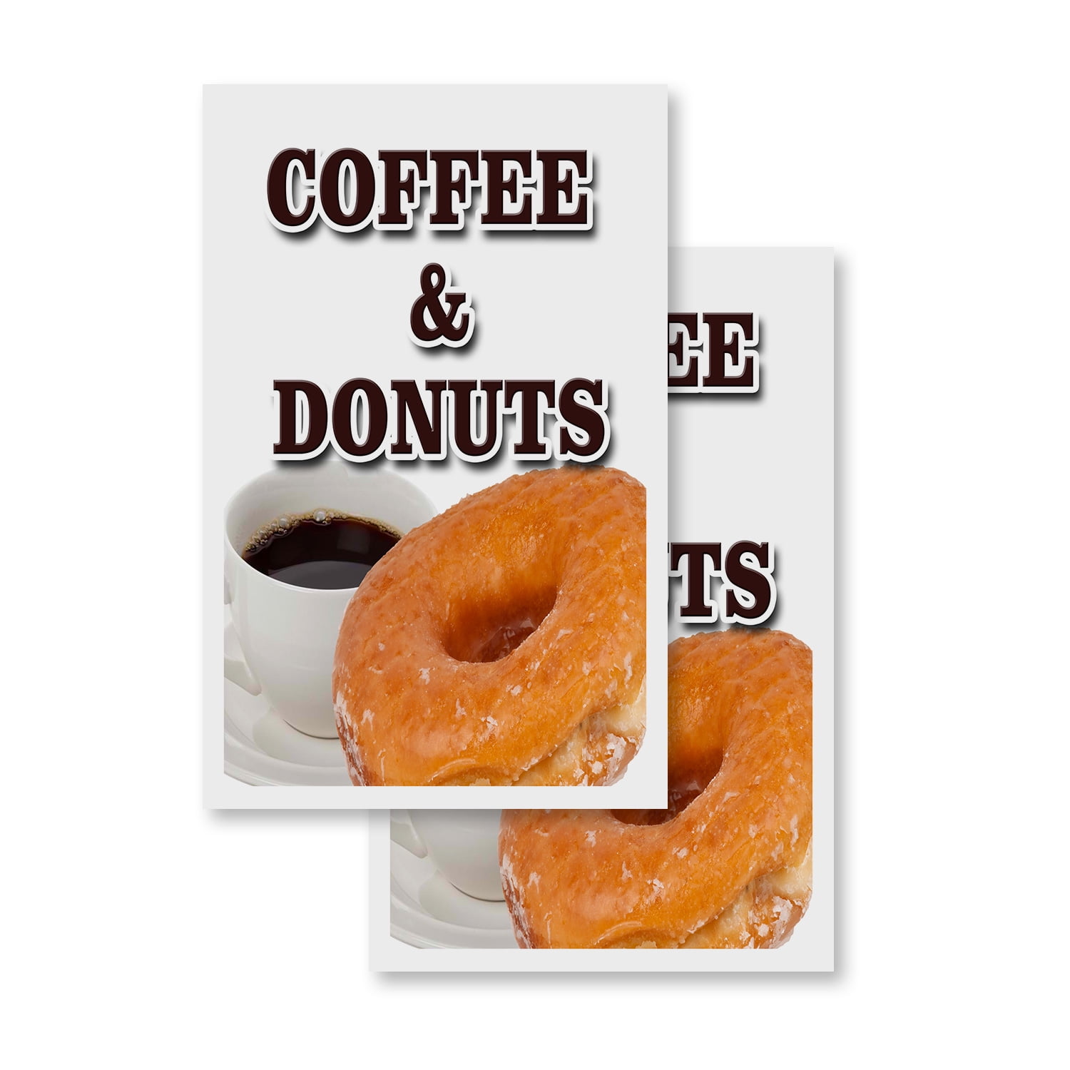 Coffee & Donuts (2-PACK) 24" x 36" Vinyl Decals | Sign Insert Peel ...