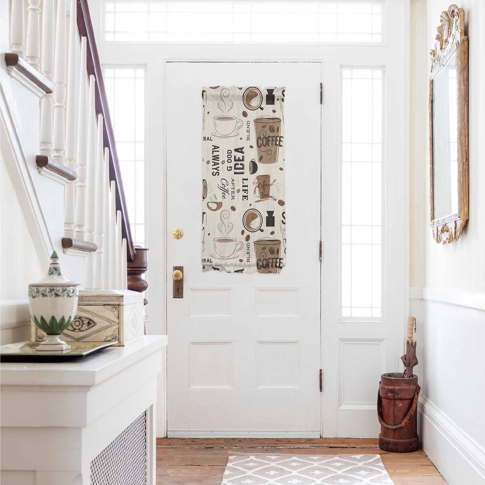 Coffee Door Curtains for Door Window, French Sidelight Front Back Door ...