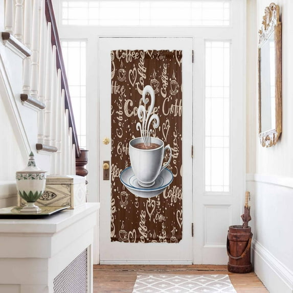 Coffee Door Curtains for Door Window, French Sidelight Front Back Door ...