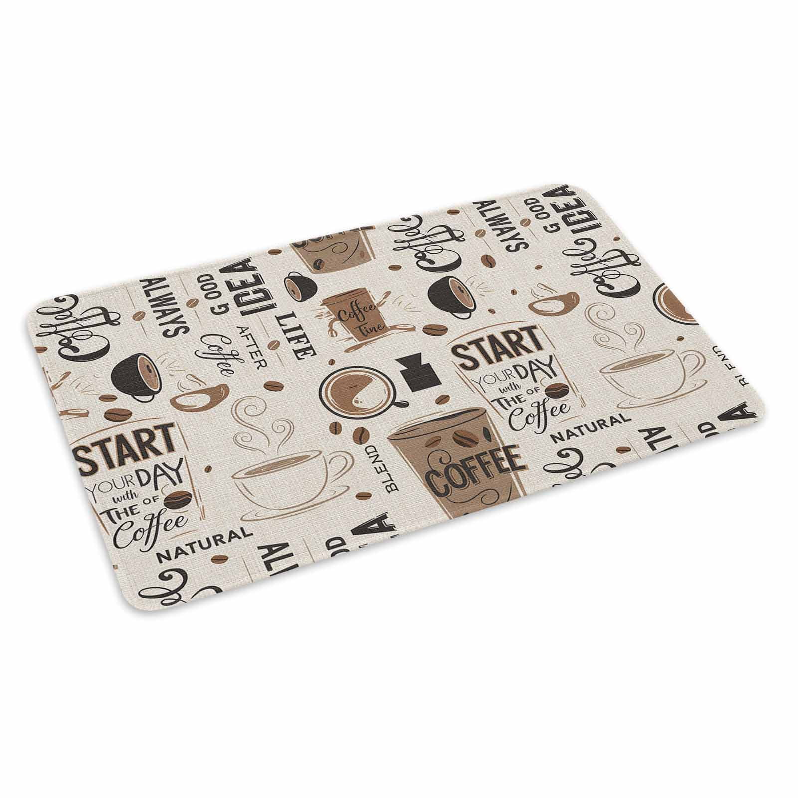 Coffee Doormat Outdoor Entrance 20"x31.5", Brown Beans Cup Dessert ...