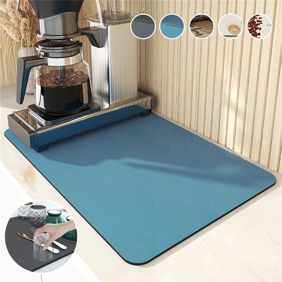 Coffee Draining Mat Absorbent Non-Slip Kitchen Bathroom Faucet Mat ...