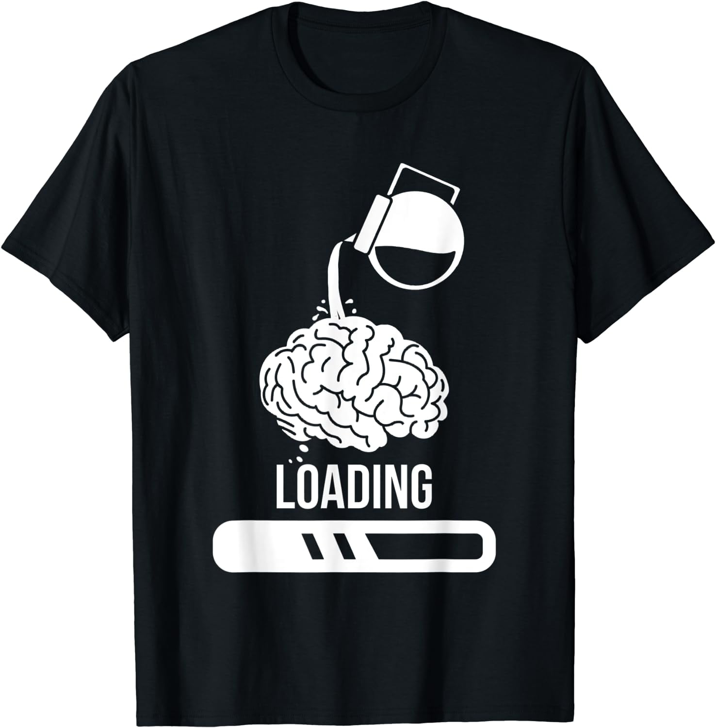 Coffee Drinker Coffee Loading Brain T-Shirt - Walmart.com