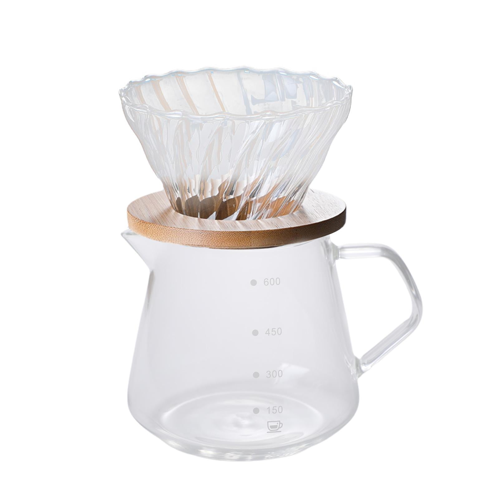 Glass Pour Over Coffee Maker Set, 600ML Dripper Hand Brewing Pot with ...