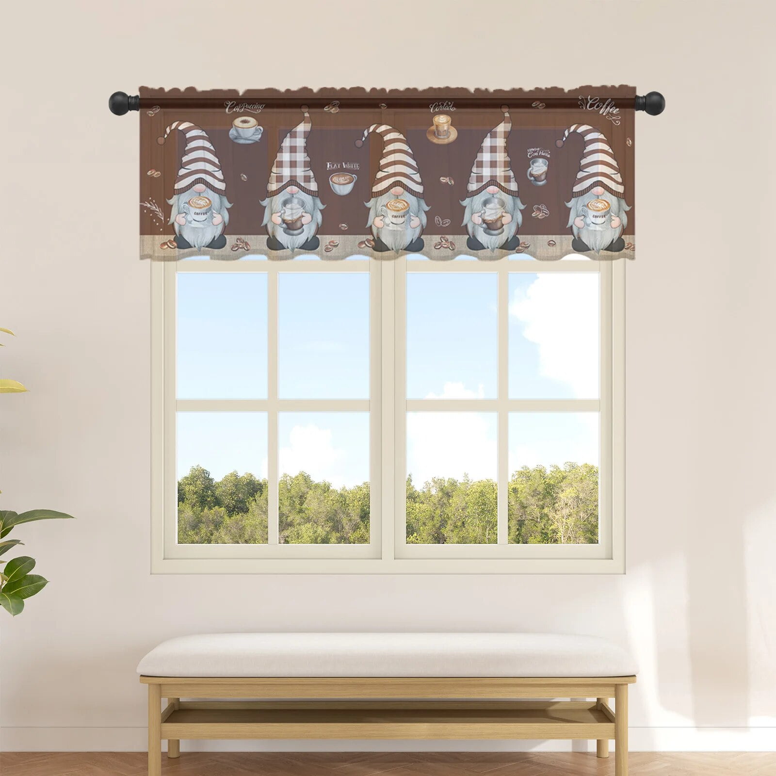 Coffee Dwarf Coffee Beans Short Curtains for Living Room Bedroom Kids ...