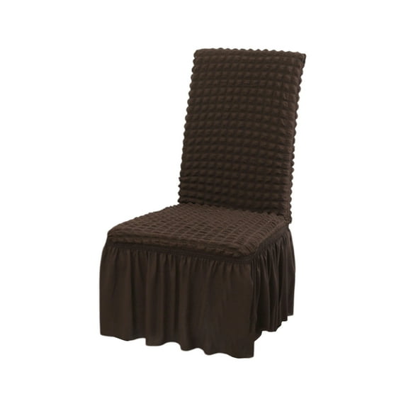 Coffee Elastic Fabric Dining Chair Cover Full Enclosure Protection For ...