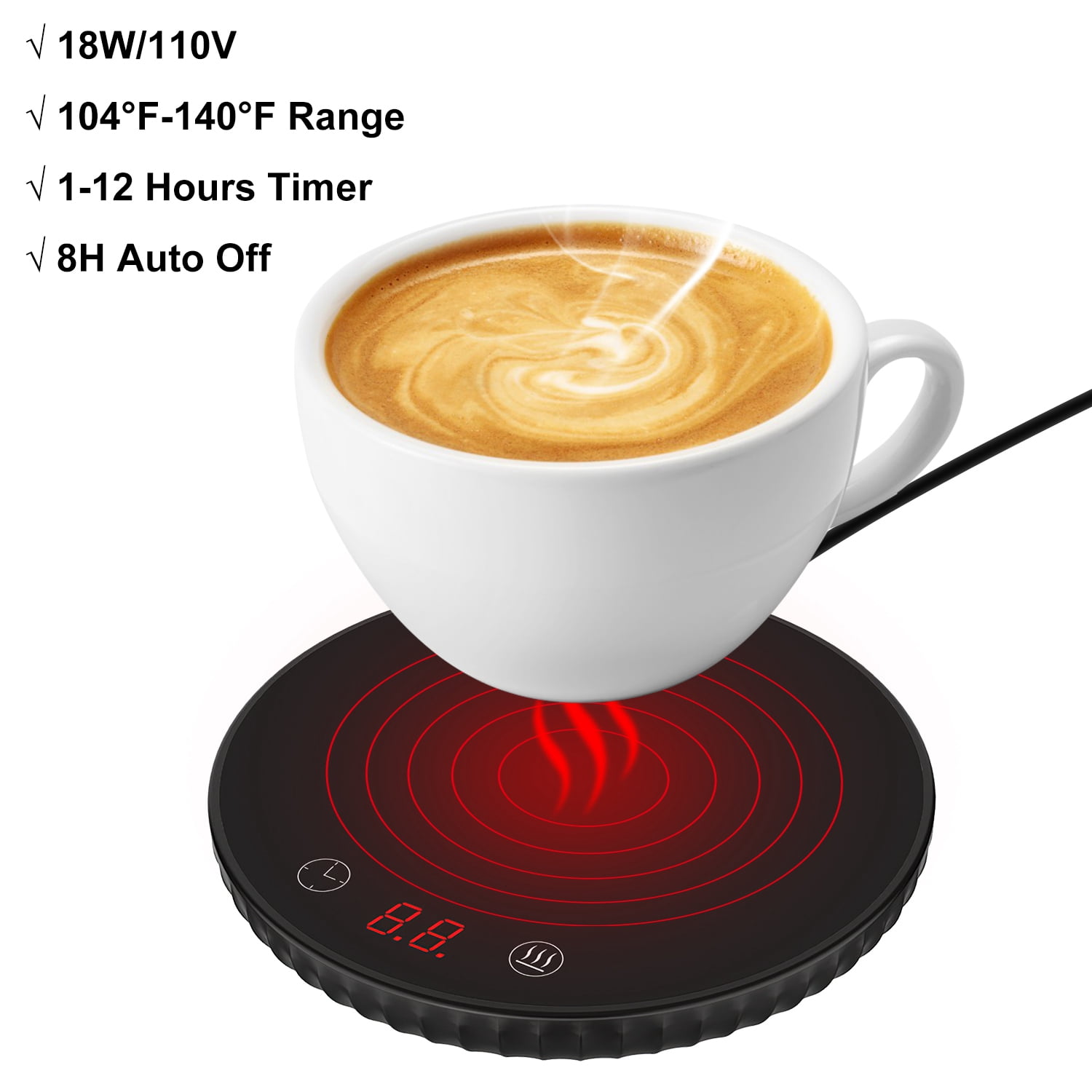 Coffee Electric Smart Cup Warmer Auto Shut off & Timing 2 Temperature ...