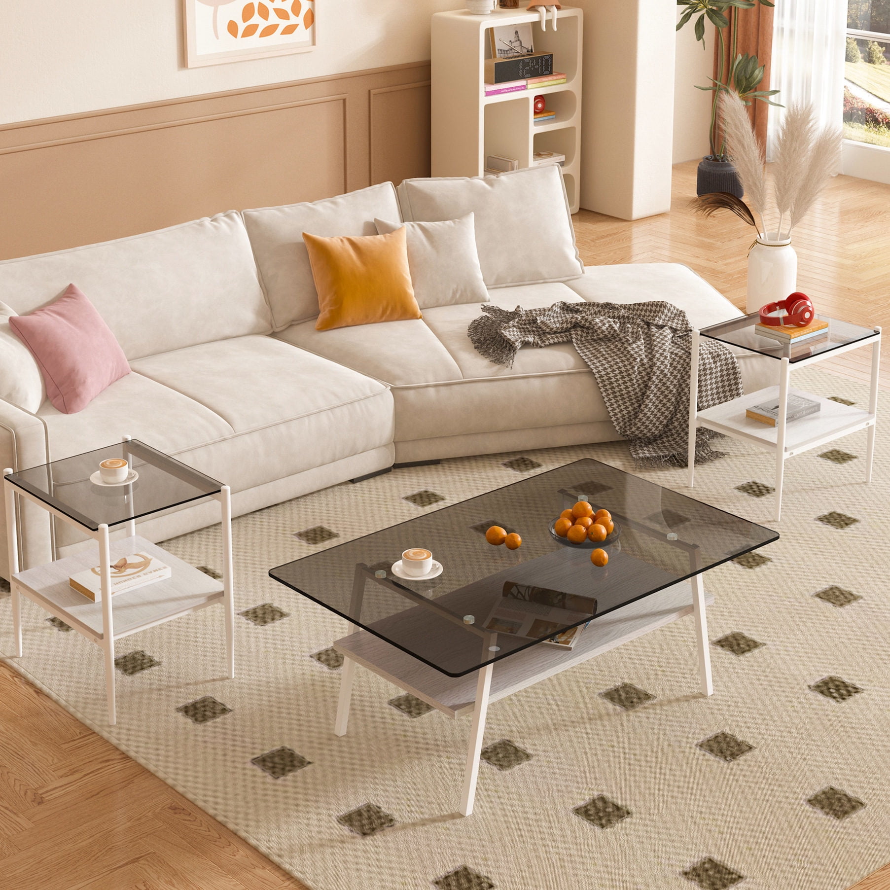 Coffee and End Tables Package | Tempered Glass Tables for Relaxing ...