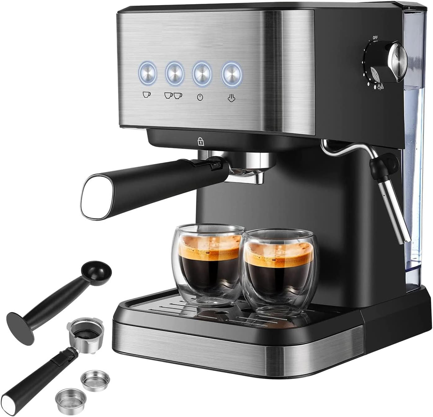 Coffee Espresso Machine, 20 Bar Semi-Automatic Espresso Machine with ...