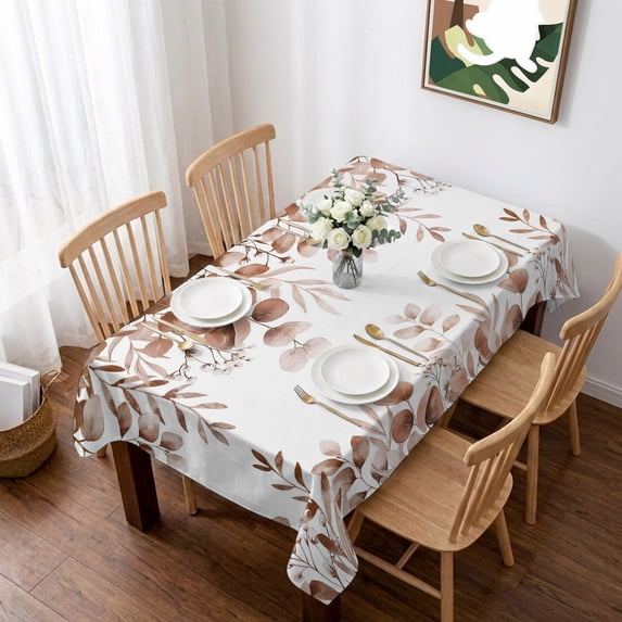 Coffee Eucalyptus Table Cloth Waterproof Tablecloths, Spring Summer ...