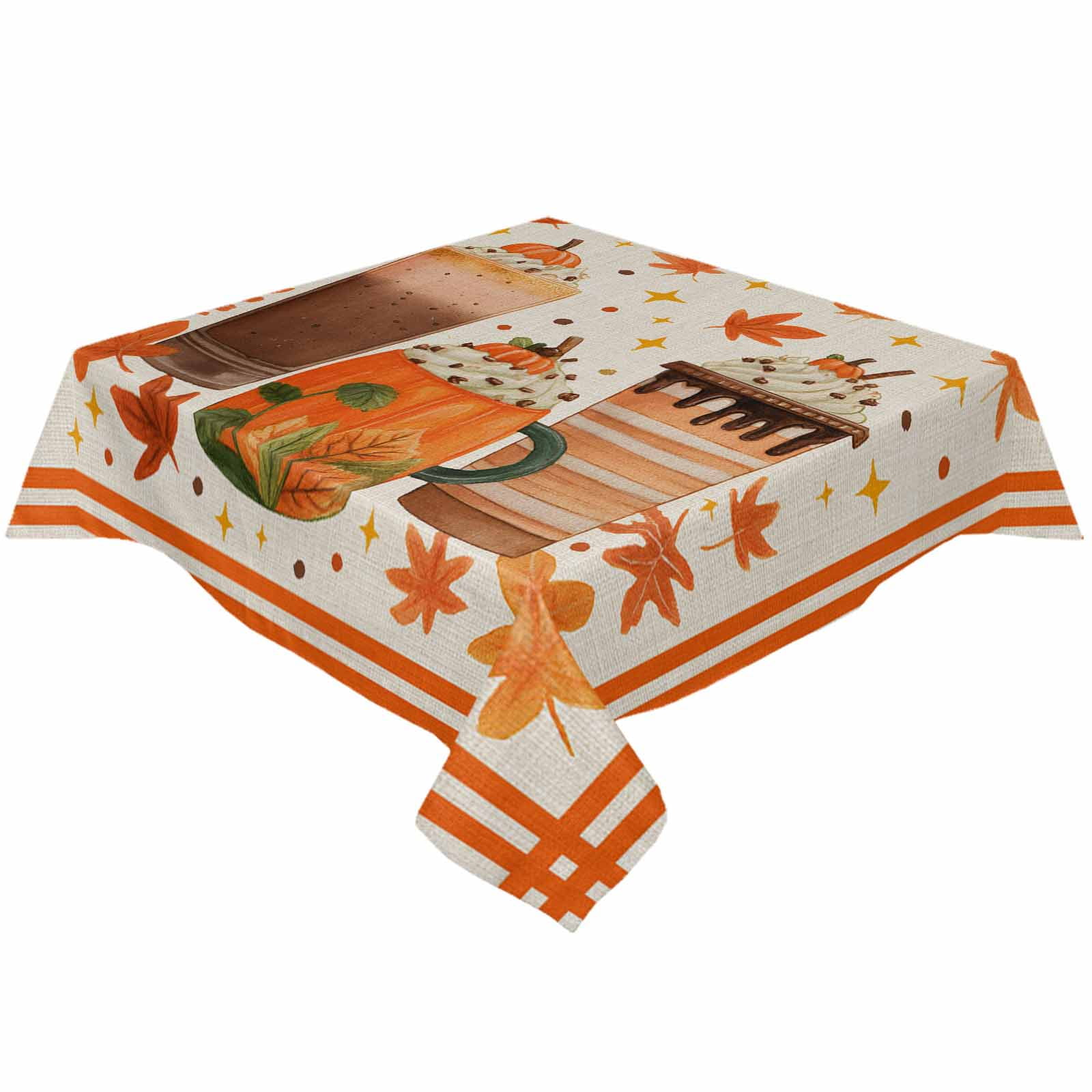 Coffee Fall Square Tablecloth Waterproof & Stainproof Tablecloths ...