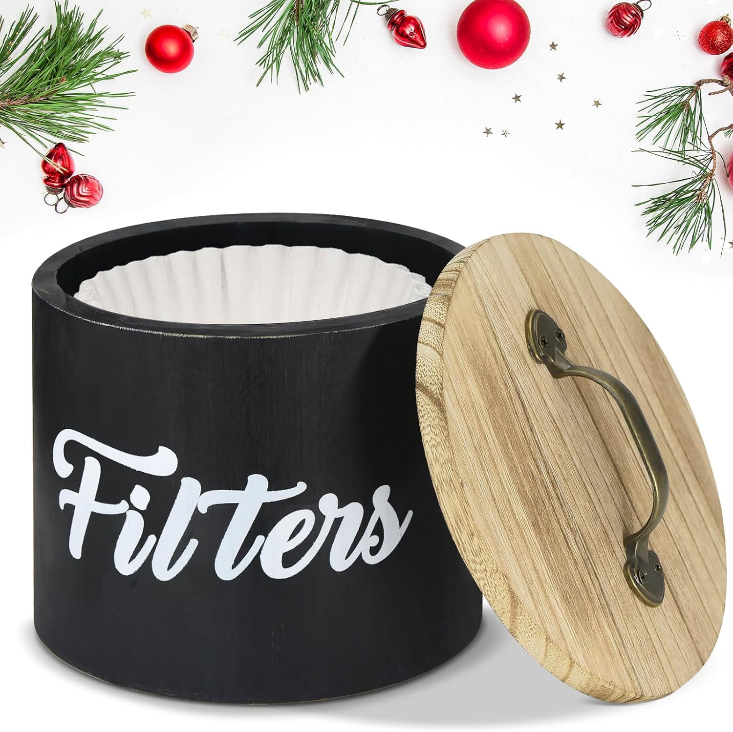 Coffee Filter Holder, Farmhouse Coffee Filter Storage Container ...