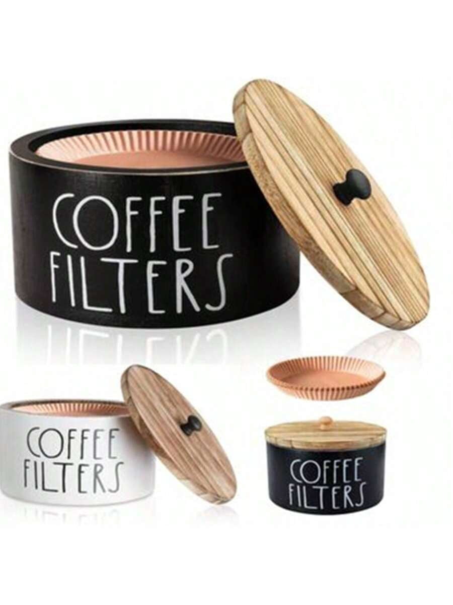 Coffee Filter Holder Wood Coffee Filter Storage Container Coffee Filter ...