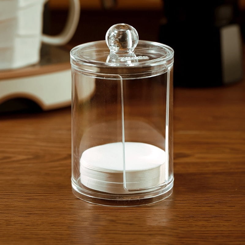 Coffee Filter Paper Box Round Mocha Pot Filter Paper Box With Cover Lid ...