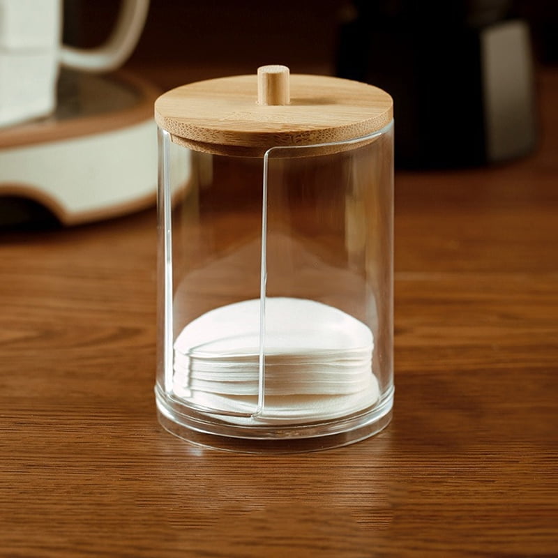 Coffee Filter Paper Box Round Mocha Pot Filter Paper Box With Cover Lid ...