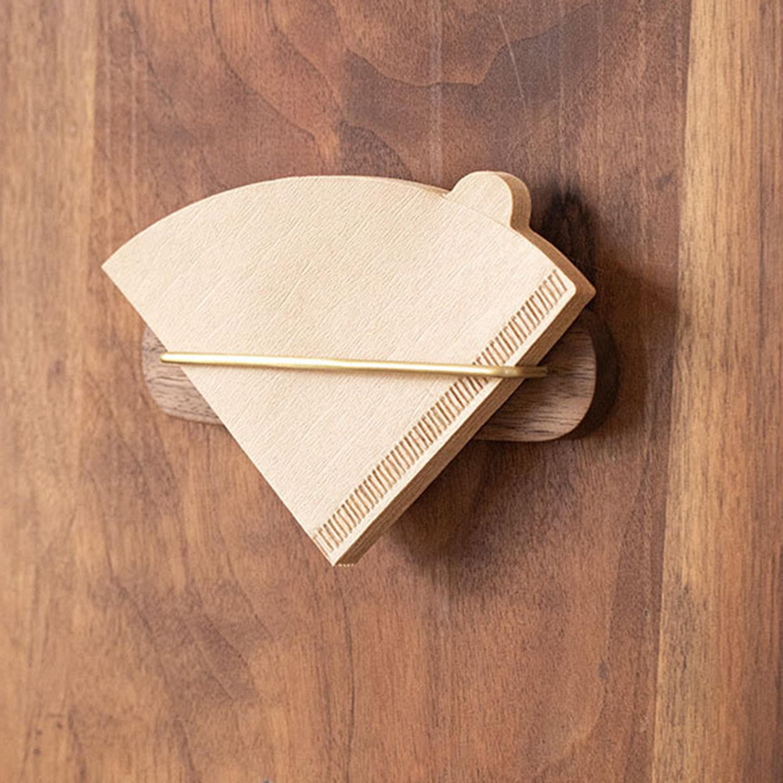 Coffee Filter Paper Holder, Stand, Walnut Brass Rack, Coffee Filter ...