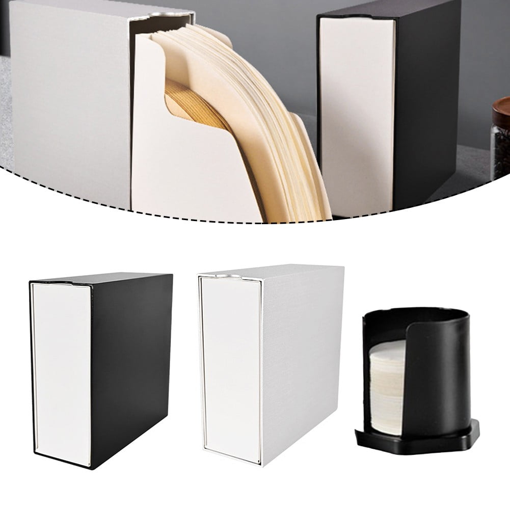 Coffee Filter Paper Storage Box Round Mocha Pot Filter Paper Holder ...