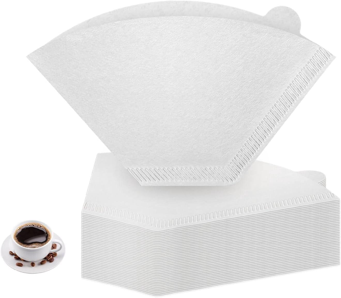 Coffee Filters #2 Cone Paper, 200 Count White Disposable Natural Filter ...