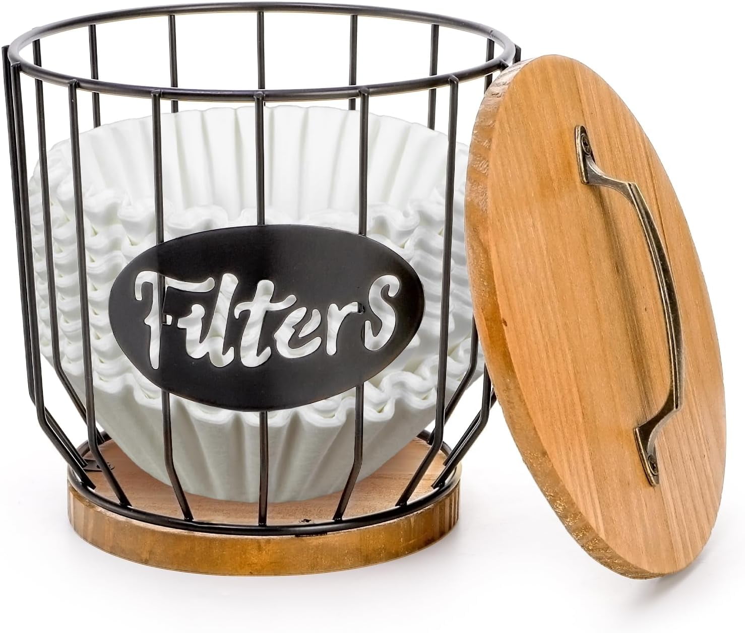 Coffee Filters Holder with Lid, Large Capacity Coffee Pods Holder with ...