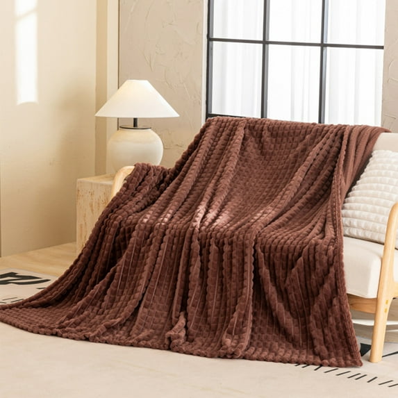 Coffee Flannel Jacquard Bamboo Nap Blanket, Professional Household ...