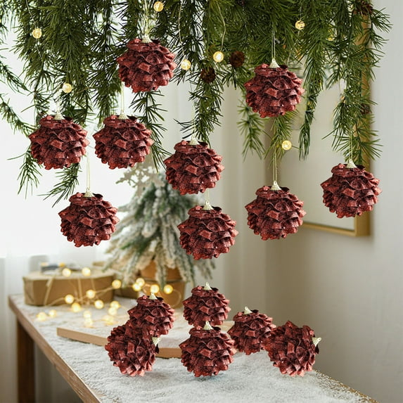 Coffee Foam Christmas Ball Ornaments | Glitter Hanging Decorations for ...