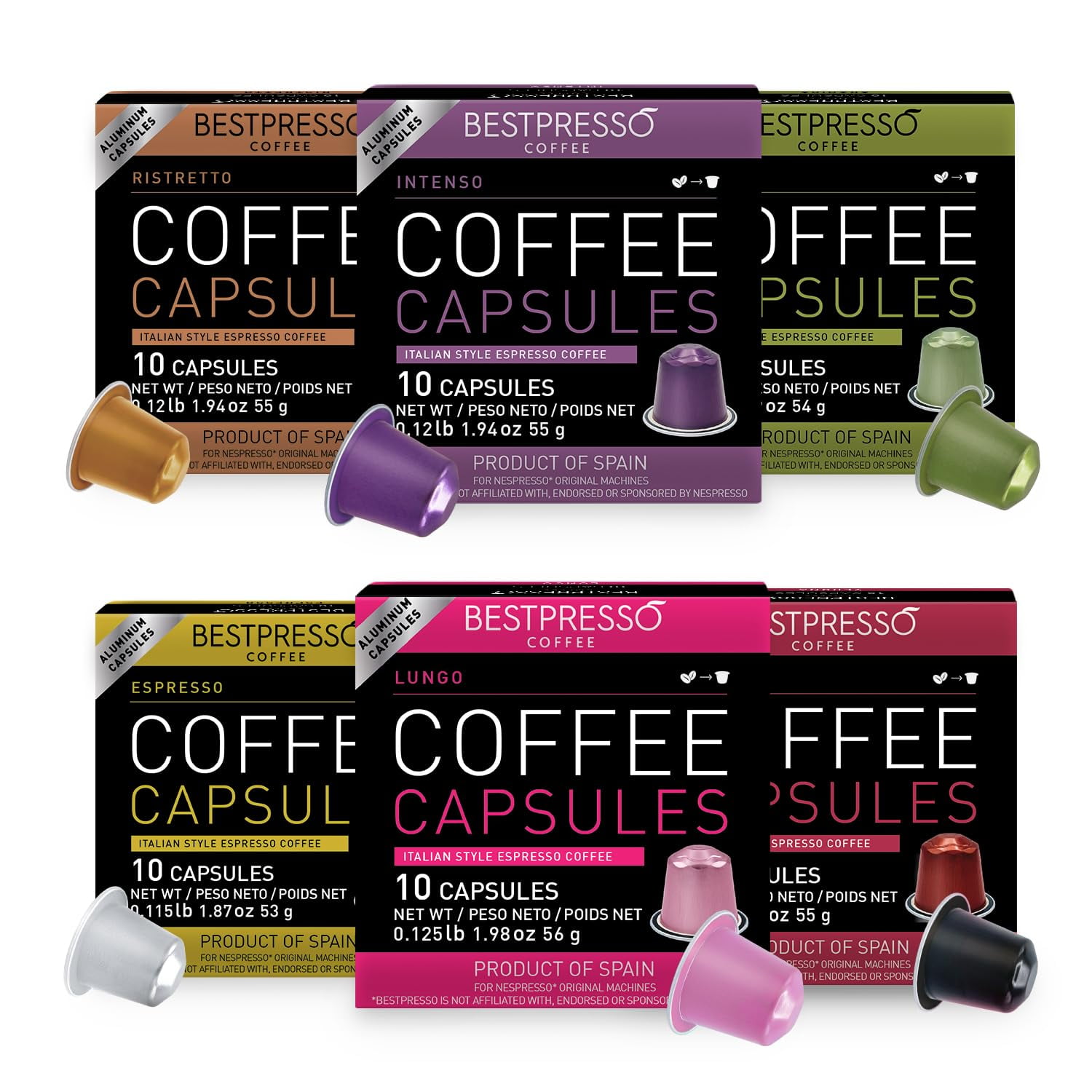 Coffee for Nespresso OriginalLine Machine 120 pods Certified Genuine ...