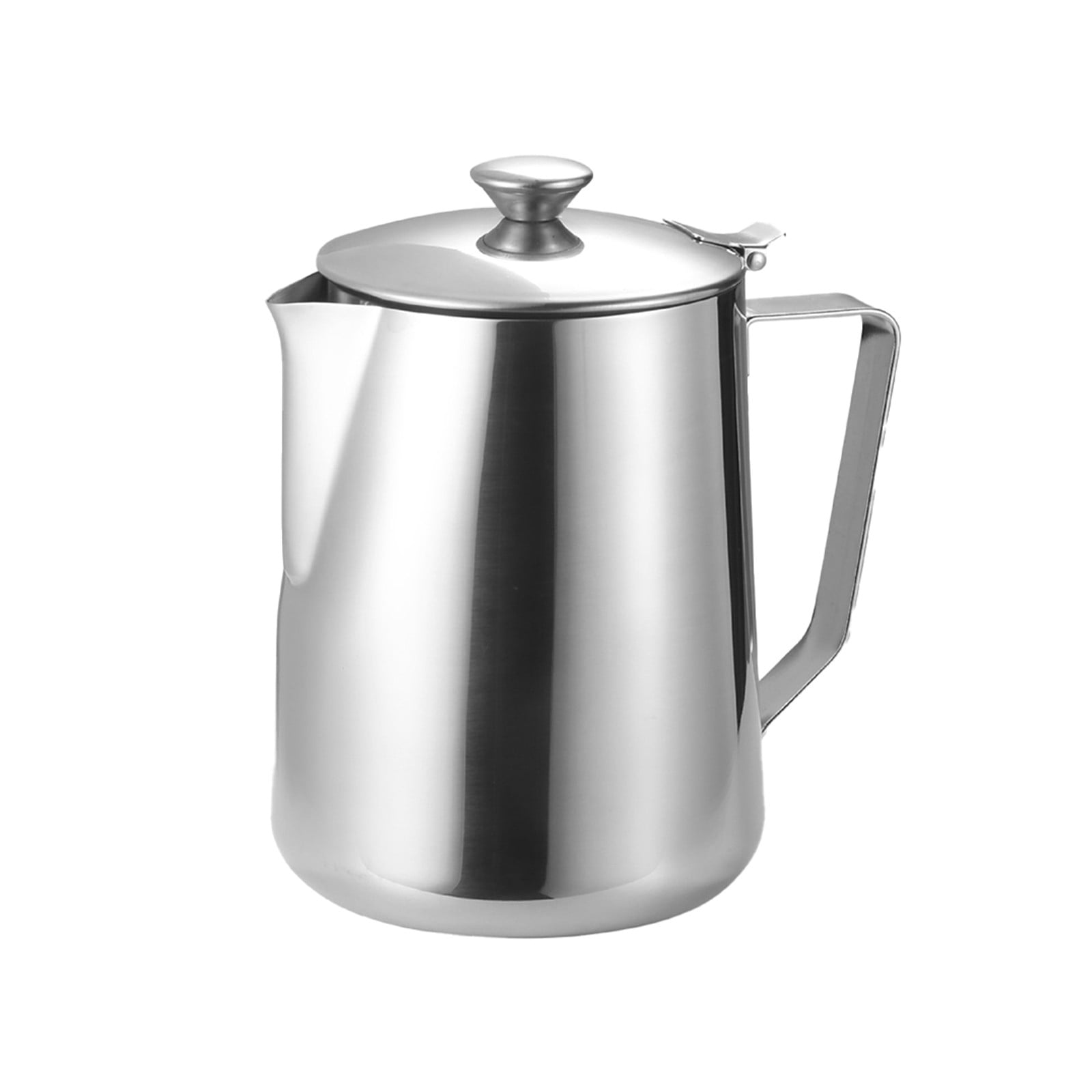 Coffee Frothing Pitcher with Lid, Stainless Steel Milk Frother Cup ...