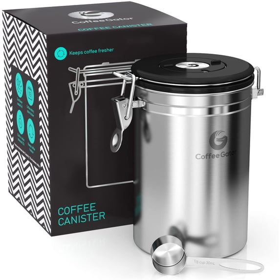 Coffee Gator Large Airtight Coffee Container - Ground Storage Metal ...